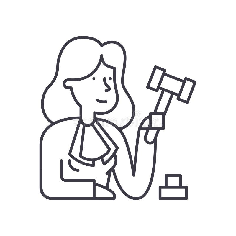 Barrister Icon, Black Vector Sign with Editable Strokes, Concept ...