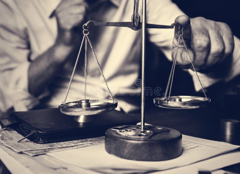 Attorney with Scale on the Table Stock Image - Image of scale ...