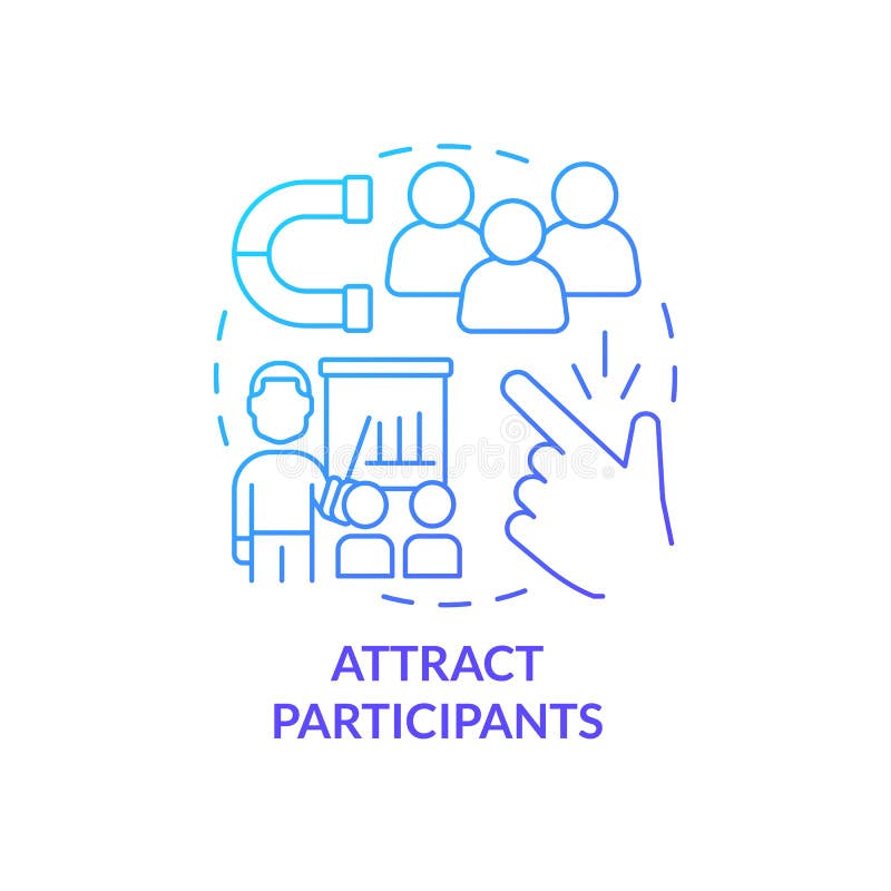 Attract Participants Blue Gradient Concept Icon Stock Vector ...