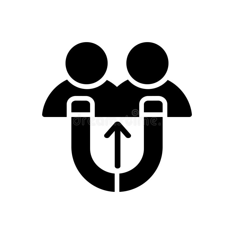 Black Solid Icon for Attracting, Customer and Target Stock Illustration ...