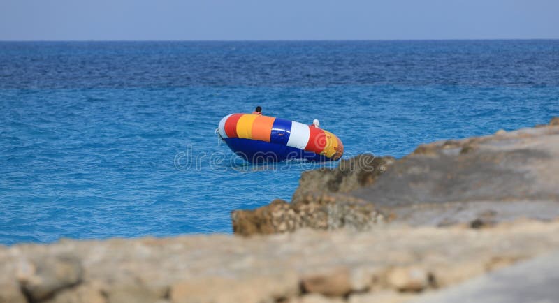Attraction Big Balloon for Swimming in Sea Stock Image - Image of play ...