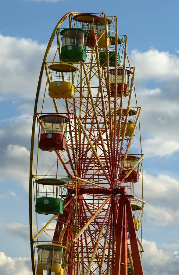 Attraction (Carousel) Ferris Wheel Stock Photo - Image of family, cabin ...