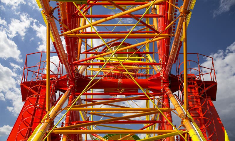 Attraction Carousel Ferris Wheel Stock Photo - Image of colorful ...