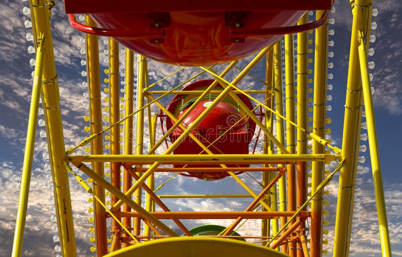 Attraction Carousel Ferris Wheel Stock Photo - Image of holiday, action ...