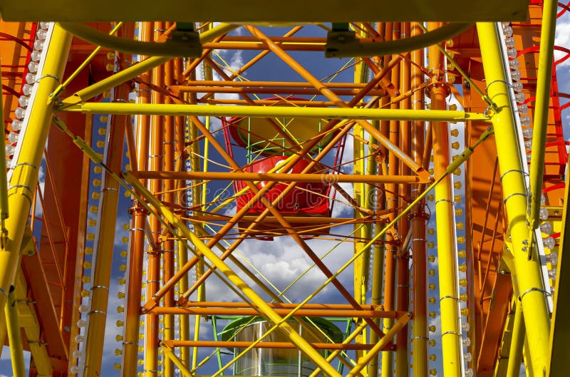 Attraction Carousel Ferris Wheel Stock Image - Image of action ...