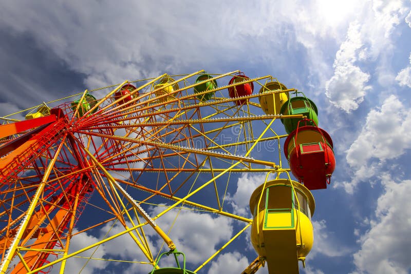 Attraction Carousel Ferris Wheel Stock Photo - Image of carousel ...