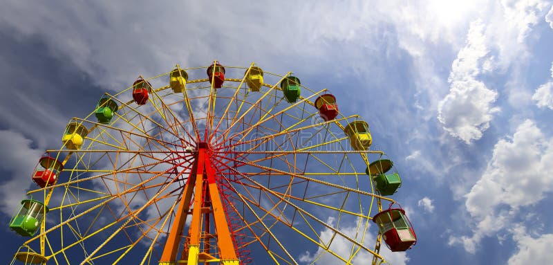 Attraction Carousel Ferris Wheel Isolated on a White Background Stock ...