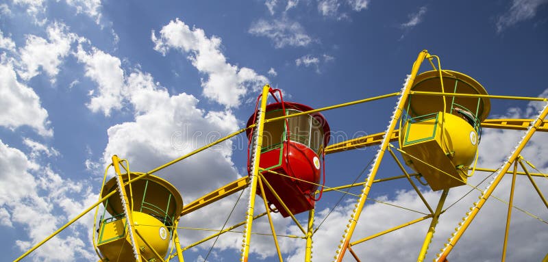 Attraction Carousel Ferris Wheel Stock Image - Image of festival, fear ...