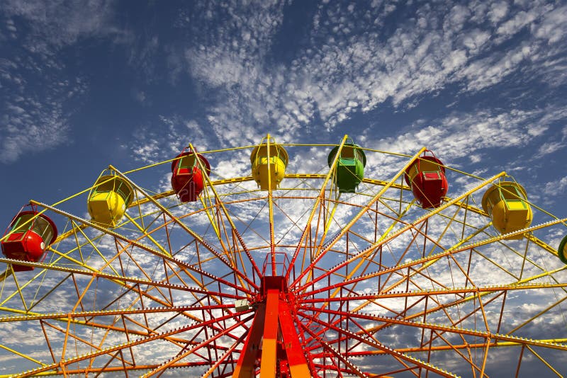 Attraction Carousel Ferris Wheel Stock Image - Image of play ...