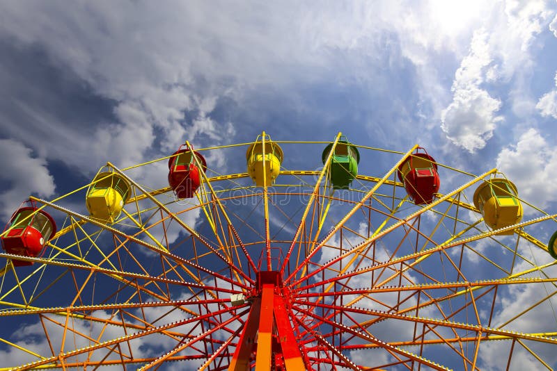 Attraction Carousel Ferris Wheel Isolated on a White Background Stock ...