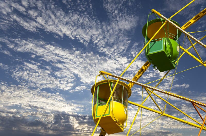 Attraction Carousel Ferris Wheel Stock Image - Image of merrygoround ...
