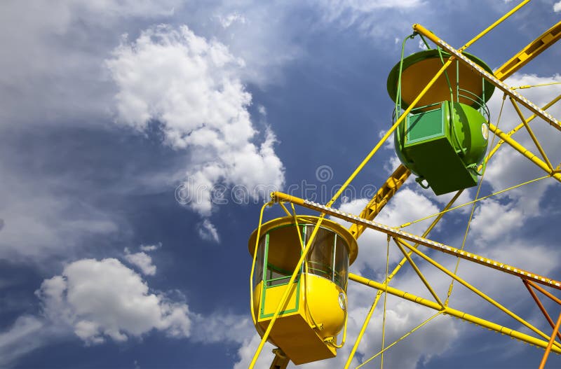 Attraction Carousel Ferris Wheel Stock Photo - Image of high, cloud ...