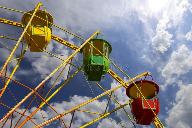 Attraction Carousel Ferris Wheel Stock Image - Image of funfair, play ...