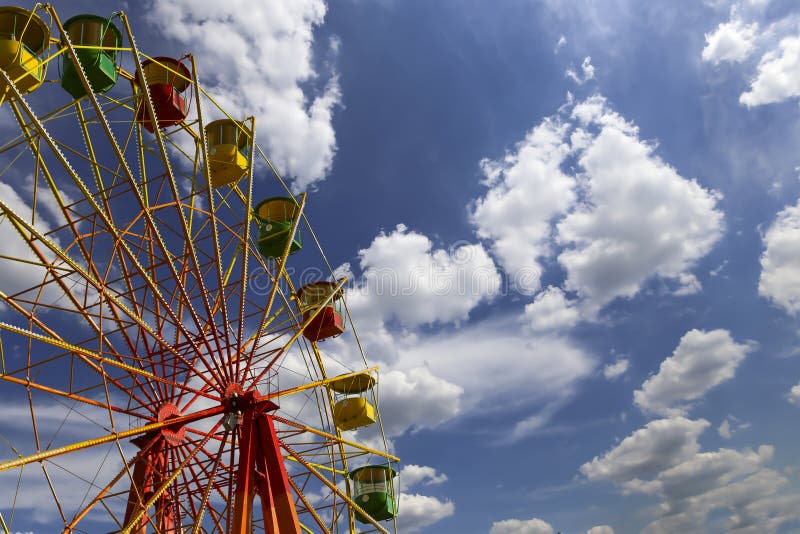 Attraction Carousel Ferris Wheel Stock Image - Image of colorful ...