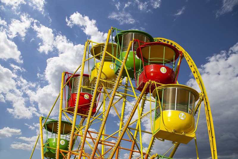 Attraction Carousel Ferris Wheel Stock Image - Image of play, fear ...