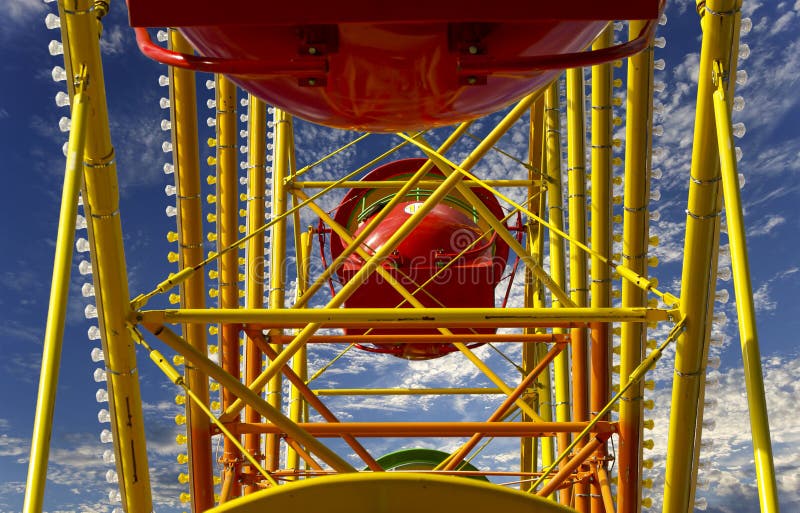 Attraction Carousel Ferris Wheel Stock Image - Image of family ...