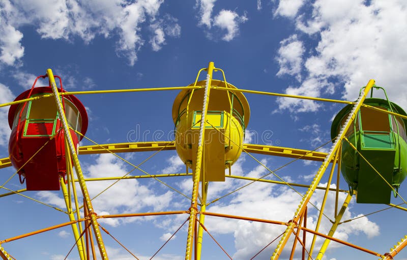 Attraction Carousel Ferris Wheel Stock Photo - Image of cloud, carusel ...