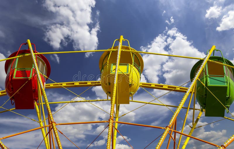 Attraction Carousel Ferris Wheel Stock Photo - Image of carusel ...