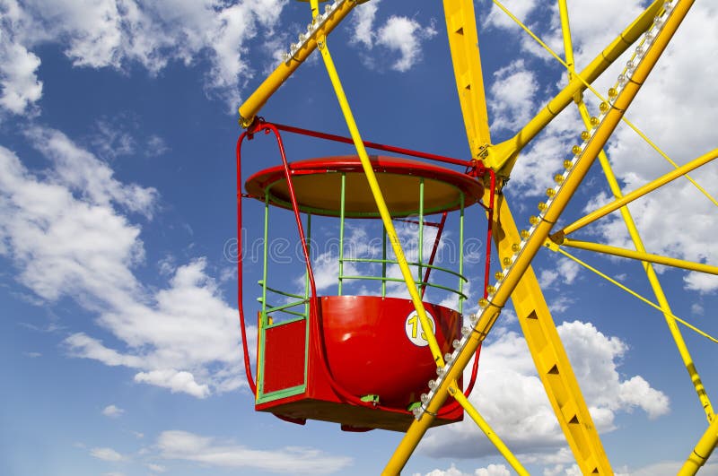 Attraction Carousel Ferris Wheel Stock Image - Image of blue, holiday ...