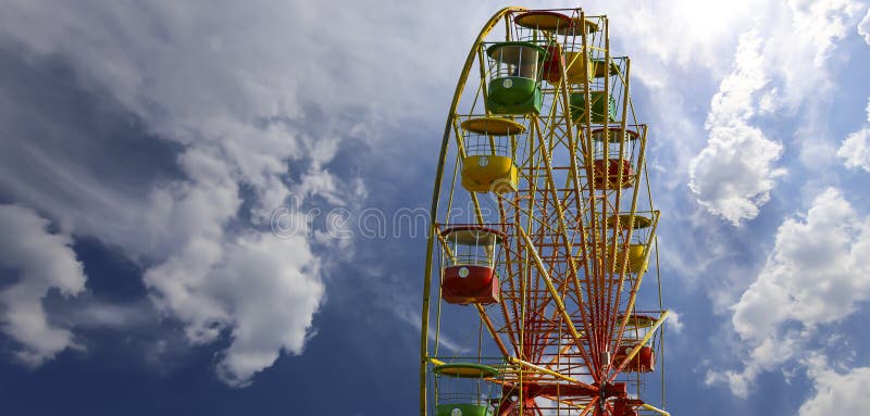Attraction Carousel Ferris Wheel Stock Photo - Image of colorful ...