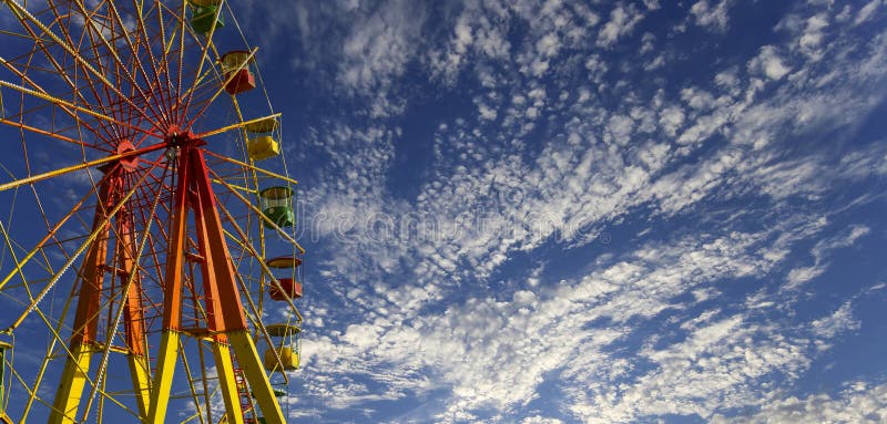 Attraction Carousel Ferris Wheel Stock Photo - Image of play, action ...