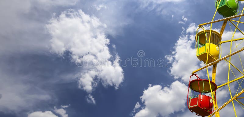 Attraction Carousel Ferris Wheel Stock Photo - Image of fair, color ...