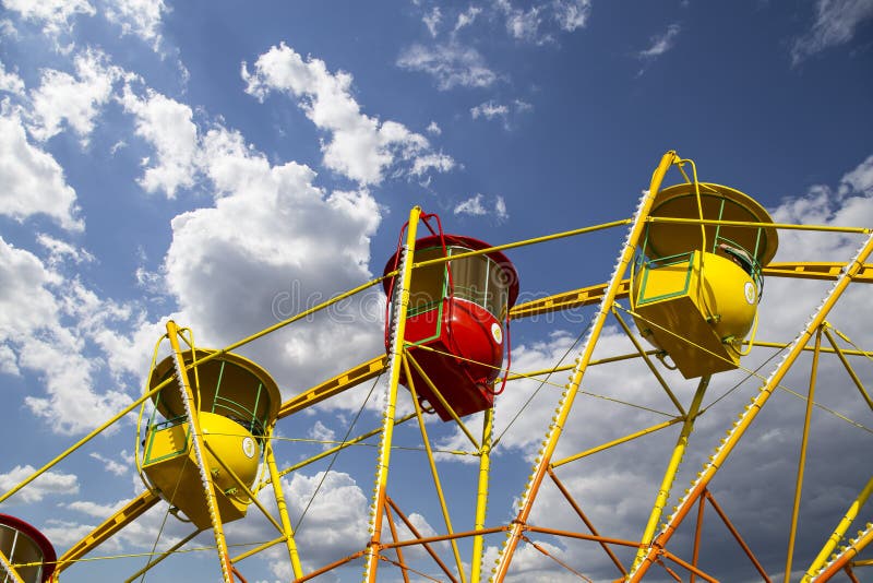 Attraction Carousel Ferris Wheel Stock Photo - Image of holiday ...