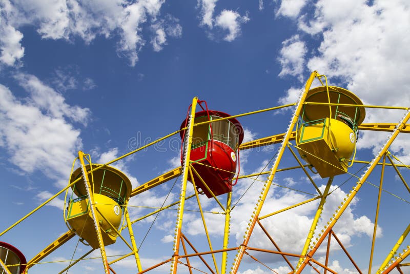 Attraction Carousel Ferris Wheel Stock Image - Image of fear, circle ...
