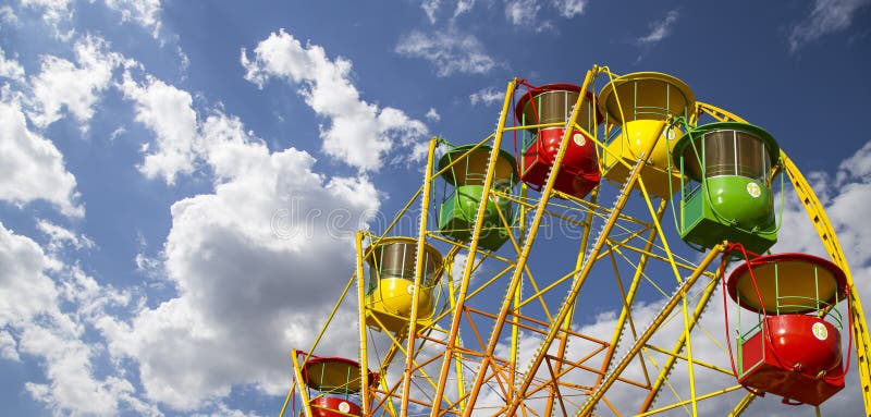 Attraction Carousel Ferris Wheel Stock Photo - Image of outside ...