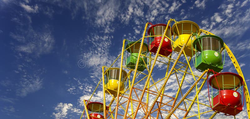 Attraction Carousel Ferris Wheel Stock Photo - Image of color, festival ...
