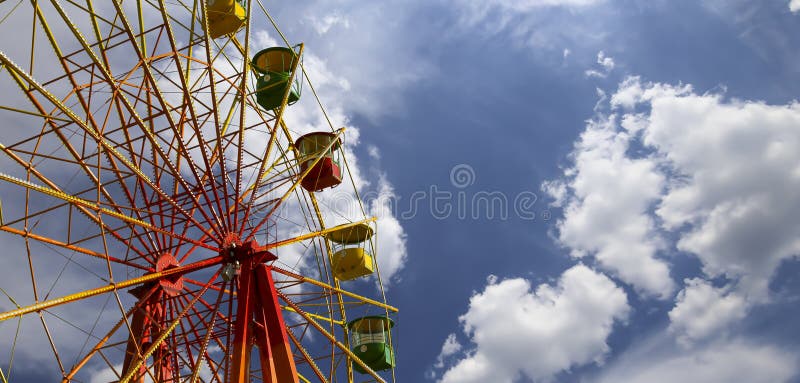 Attraction Carousel Ferris Wheel Stock Image - Image of play, fair ...