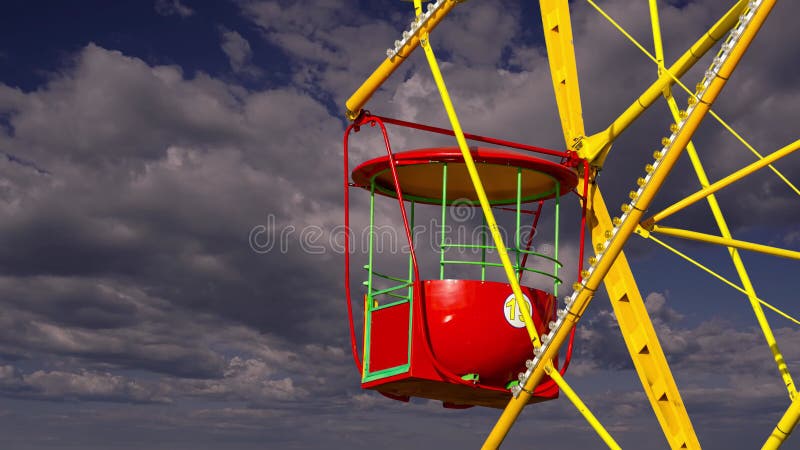 Attraction Carousel Ferris Wheel on the Background of the Cloudy Sky ...