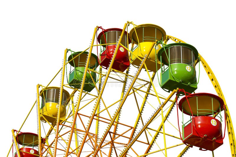 Attraction Carousel Ferris Wheel Isolated on a White Background Stock ...