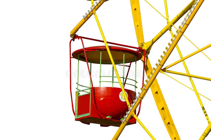 Attraction Carousel Ferris Wheel Isolated on a White Background Stock ...