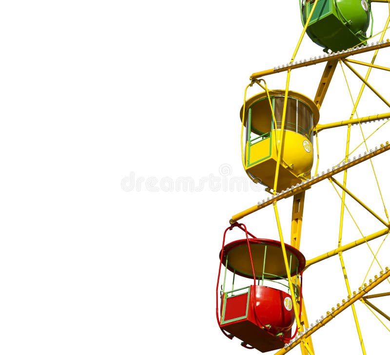 Attraction Carousel Ferris Wheel Isolated on a White Background Stock ...