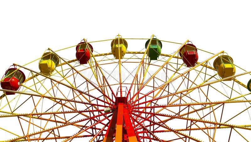 Attraction Carousel Ferris Wheel Isolated on a White Background Stock ...