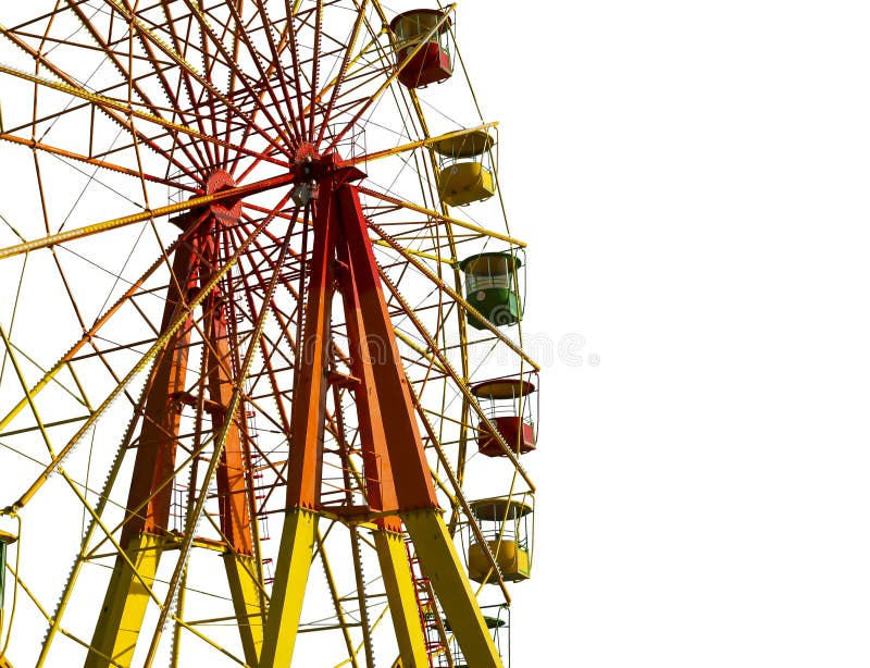 Attraction Carousel Ferris Wheel Isolated on a White Background Stock ...
