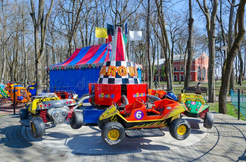 Attraction Cars in Empty Spring Park during Pandemic Declared by WHO ...