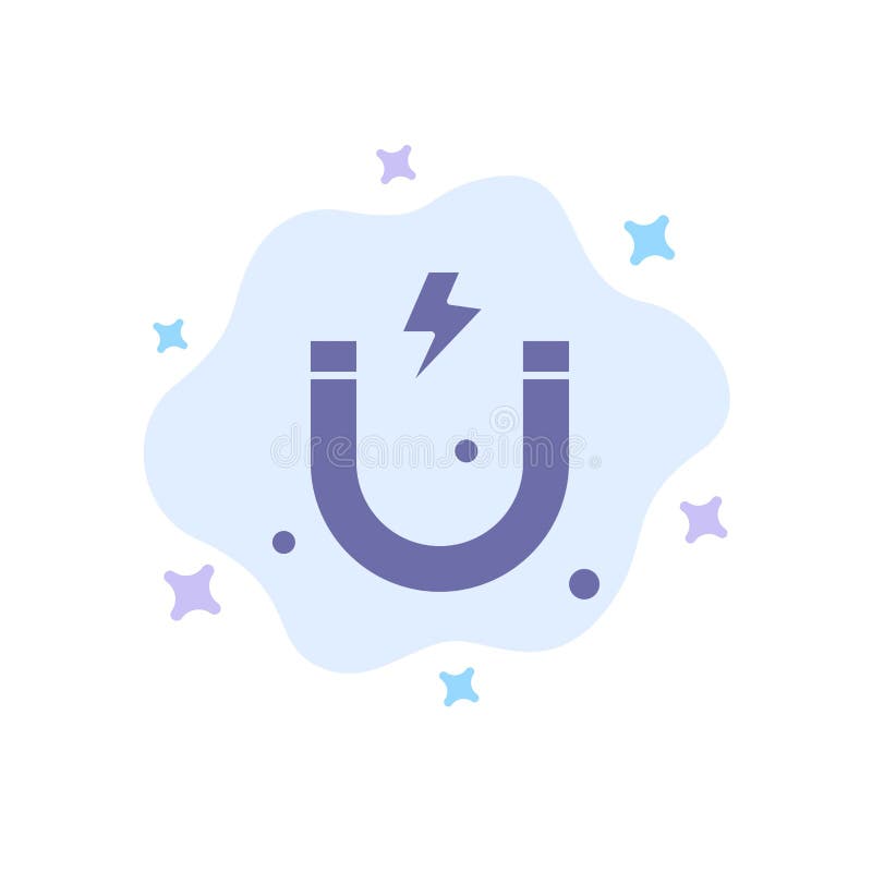 Attraction, Magnet, Science Blue Icon on Abstract Cloud Background ...
