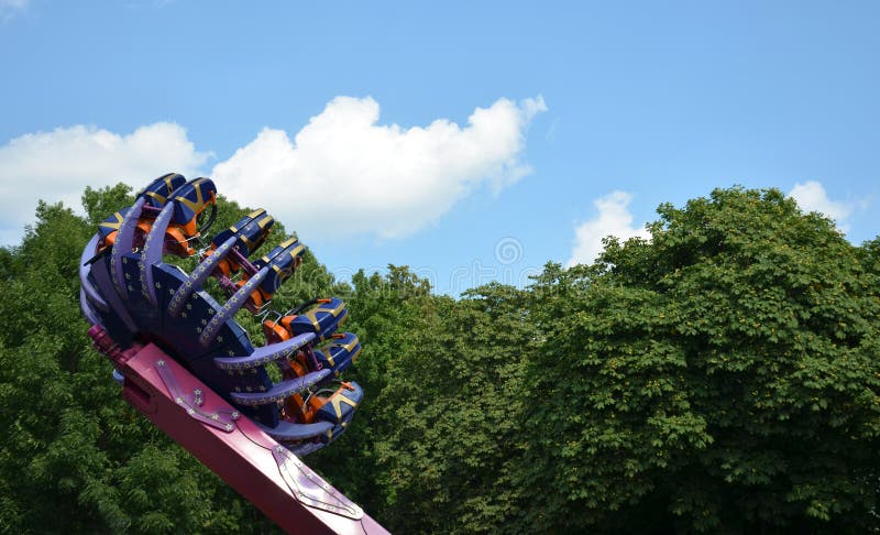 Attraction in the Park Against the Blue Sky Stock Photo - Image of ...