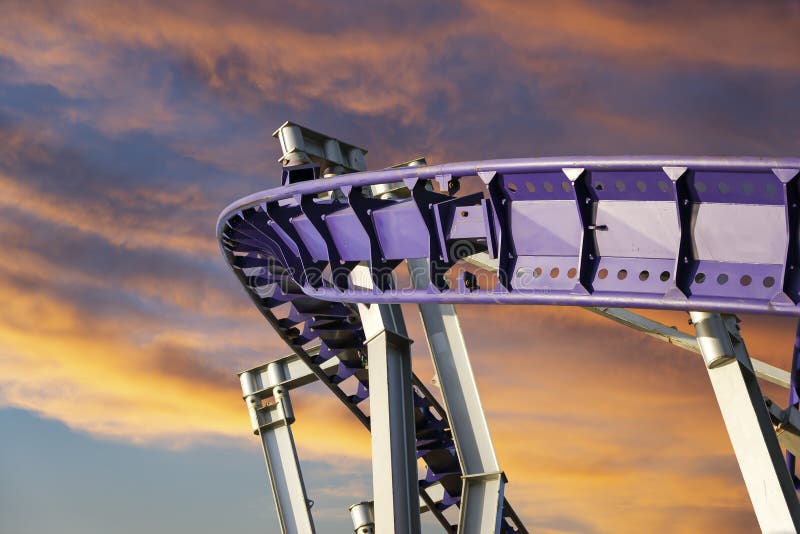 Attraction Roller-coaster Switchback Stock Image - Image of outside ...