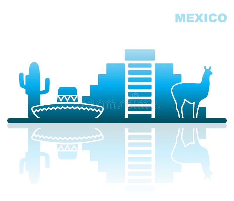 Mexican landscape stock vector. Illustration of mexico - 9350248