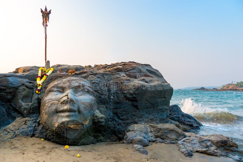 Shiva face in Vagator stock photo. Image of vagator, goan - 58659042