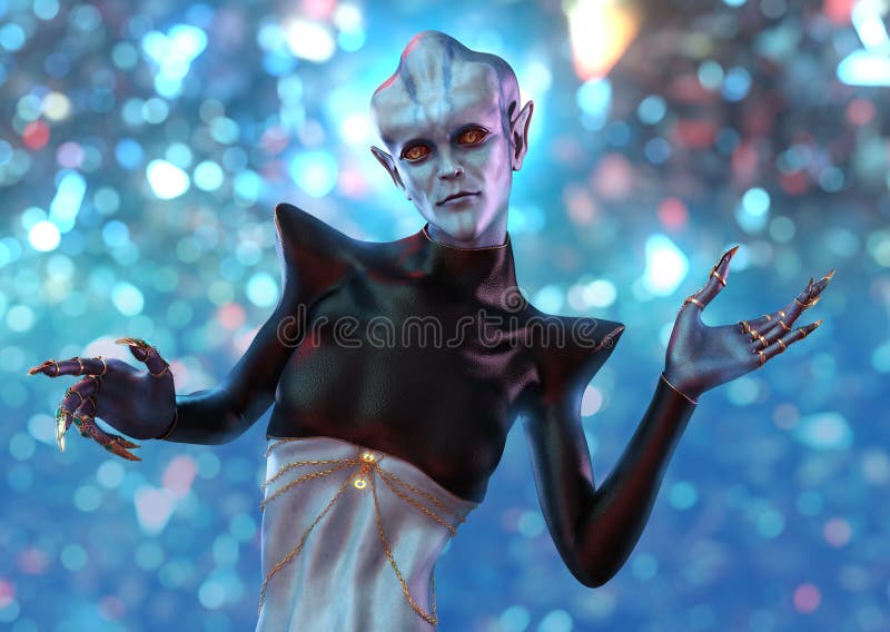 Attractive Alien Woman in Running Action Pose Stock Illustration ...