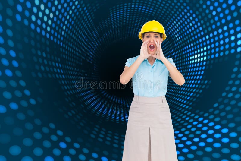 Attractive Architect Shouting at Camera Stock Illustration ...