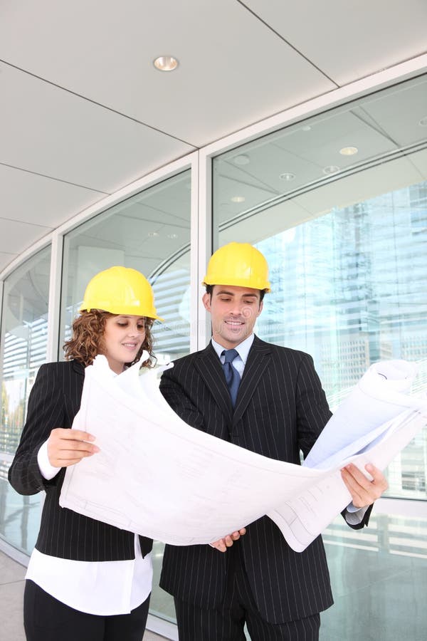Attractive Architects on Construction Site Stock Photo - Image of ...
