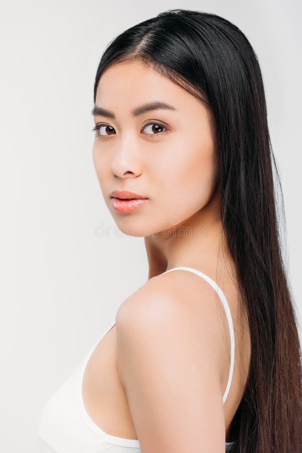 Attractive Asian Girl Looking at Camera Stock Photo - Image of ...