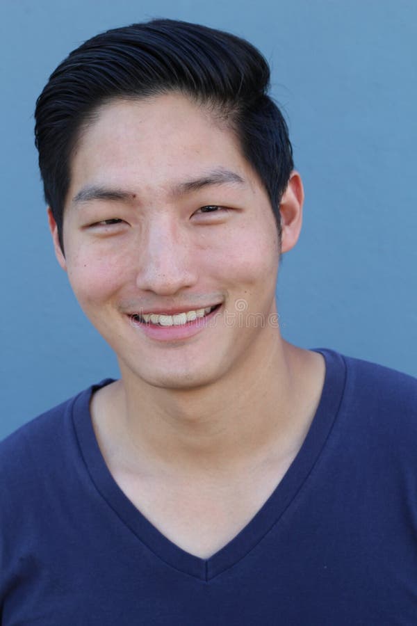 Attractive Asian Man Close Up Portrait Stock Photo - Image of head ...