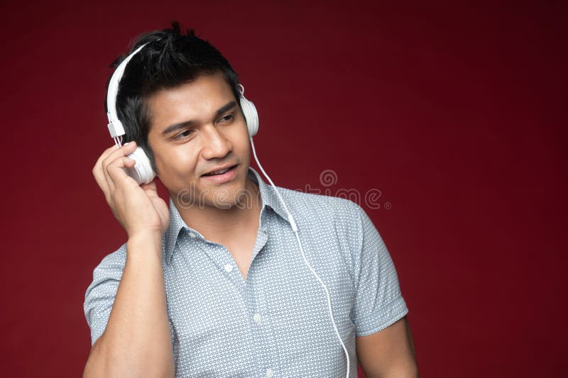 Attractive Asian Man Hearing Music Stock Image - Image of entertainment ...