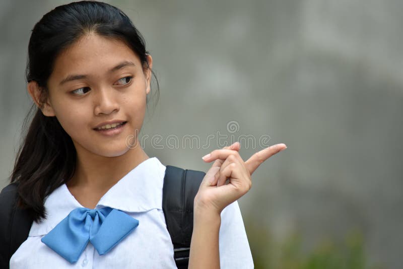 An a Female Student Pointing Stock Image - Image of pupil, female ...